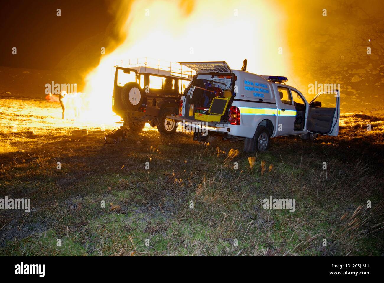 RAF Mountain Rescue Vehicles Stock Photo - Alamy