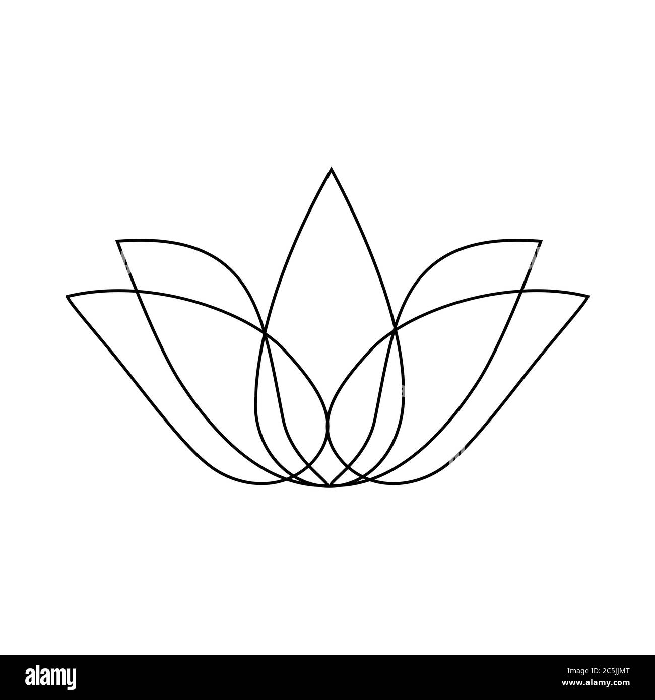 Stylized lotus. Lotus flower for a logo. Black white vector ...