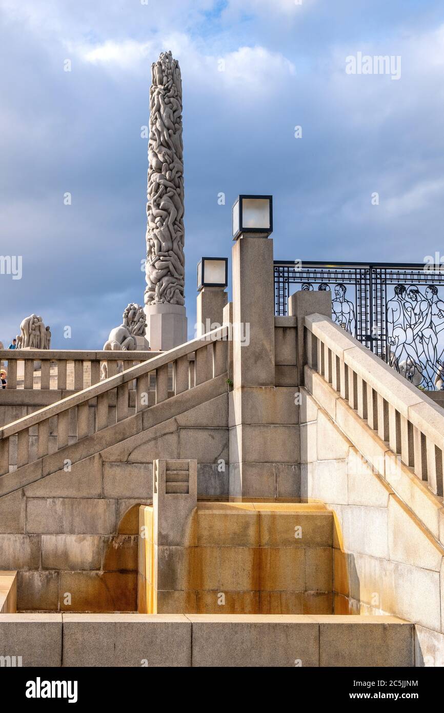 Oslo, Ostlandet / Norway - 2019/08/30: Panoramic view of The Monolith ...