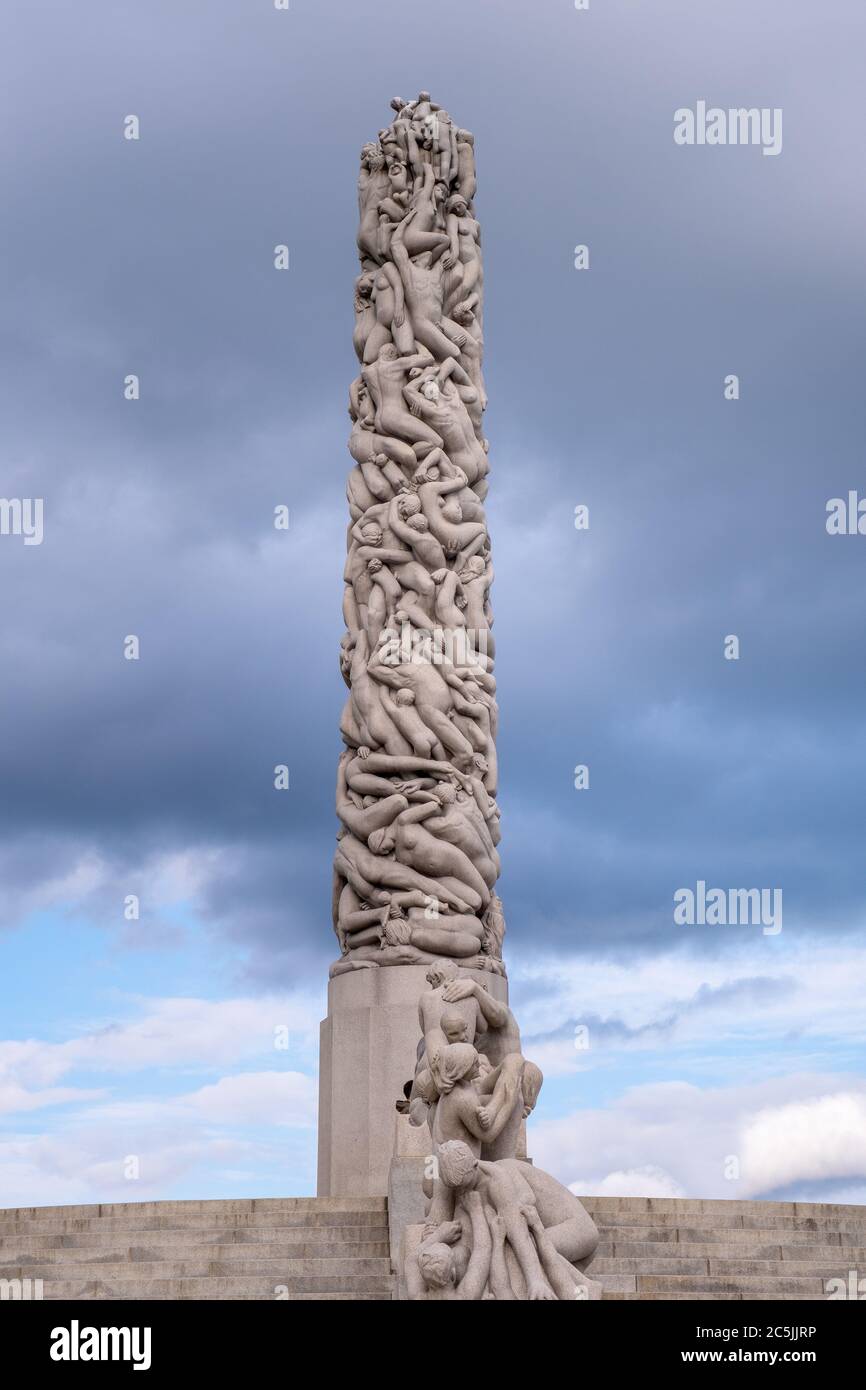 Oslo, Ostlandet / Norway - 2019/08/30: The Monolith monumental ...