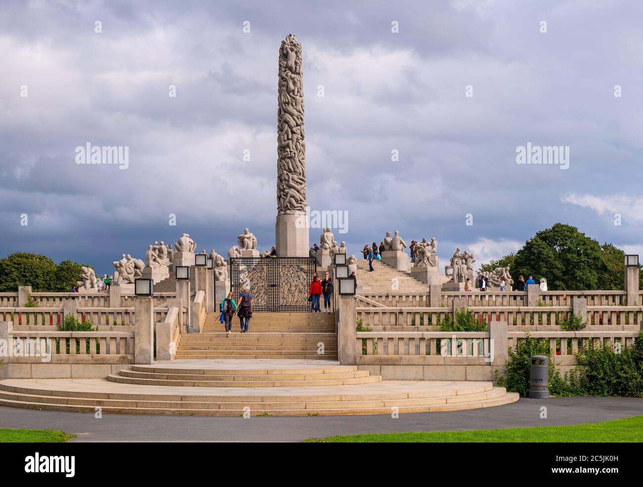 Oslo, Ostlandet / Norway - 2019/08/30: Panoramic view of The Monolith ...