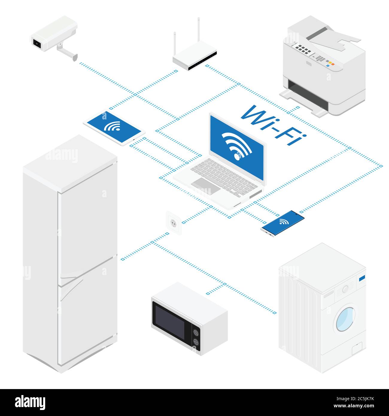Internet of things layout. IOT online synchronization and connection ...