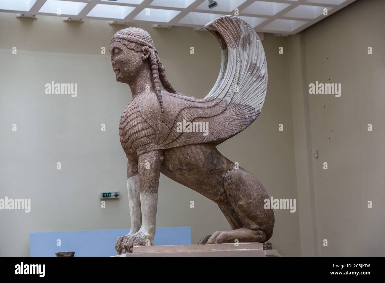 Statue of Sphinx in Delphi museum in Greece Stock Photo - Alamy