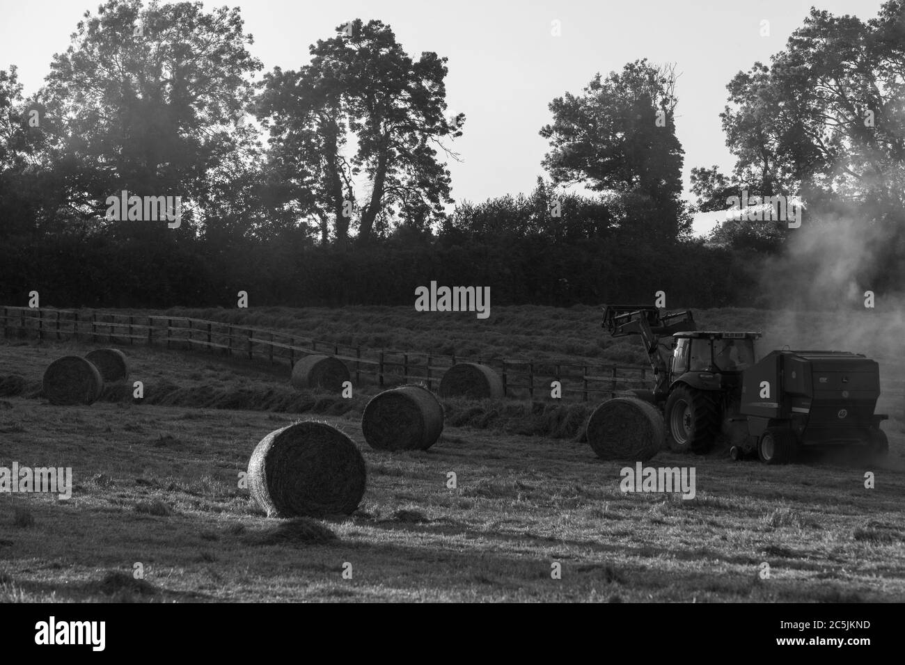 Red hay baler Black and White Stock Photos & Images - Alamy
