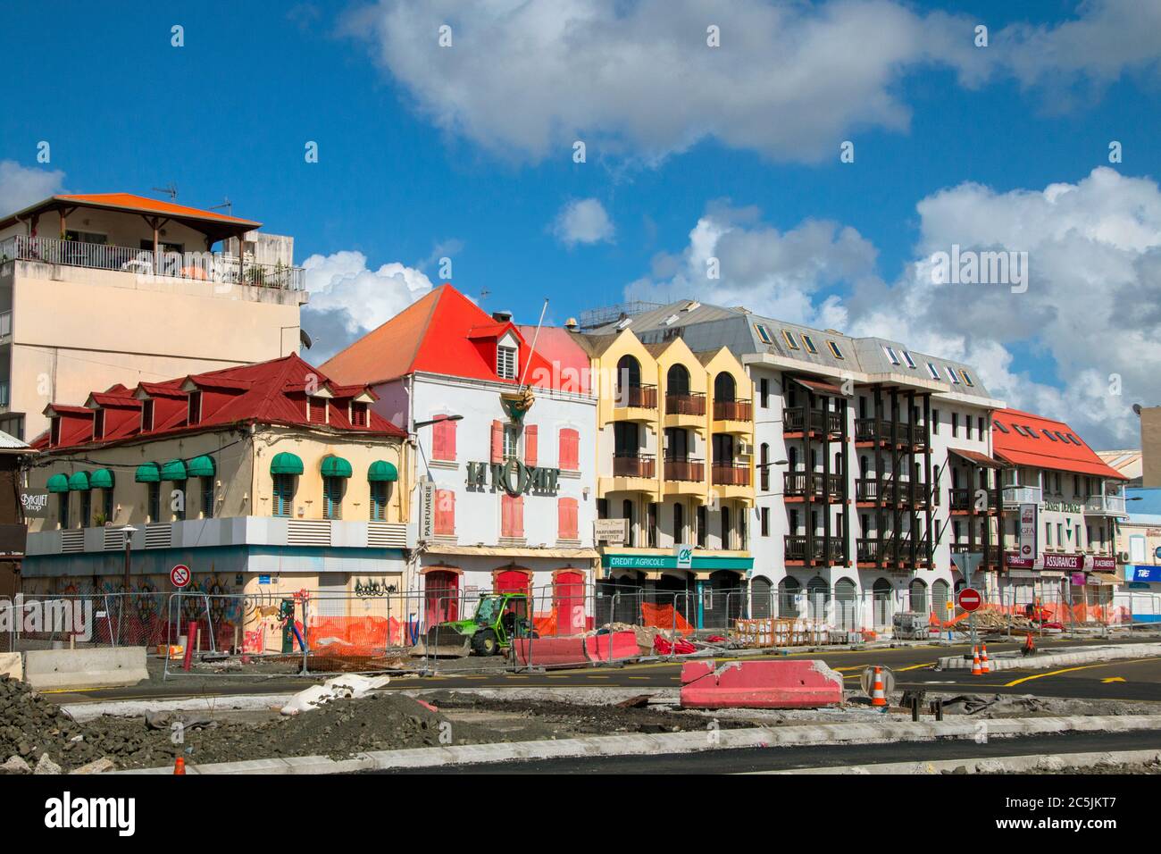 martinique,colourful buildings by the port in Martinique,Fort-de-France ...
