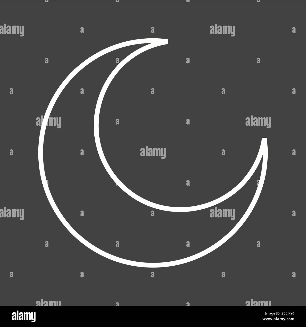 Unique Half Moon Vector Line Icon Stock Vector Image & Art - Alamy