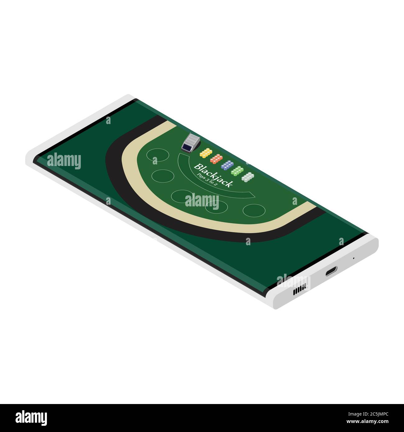 Casino and gambling concept. Online gambling. Smartphone with blackjack ...