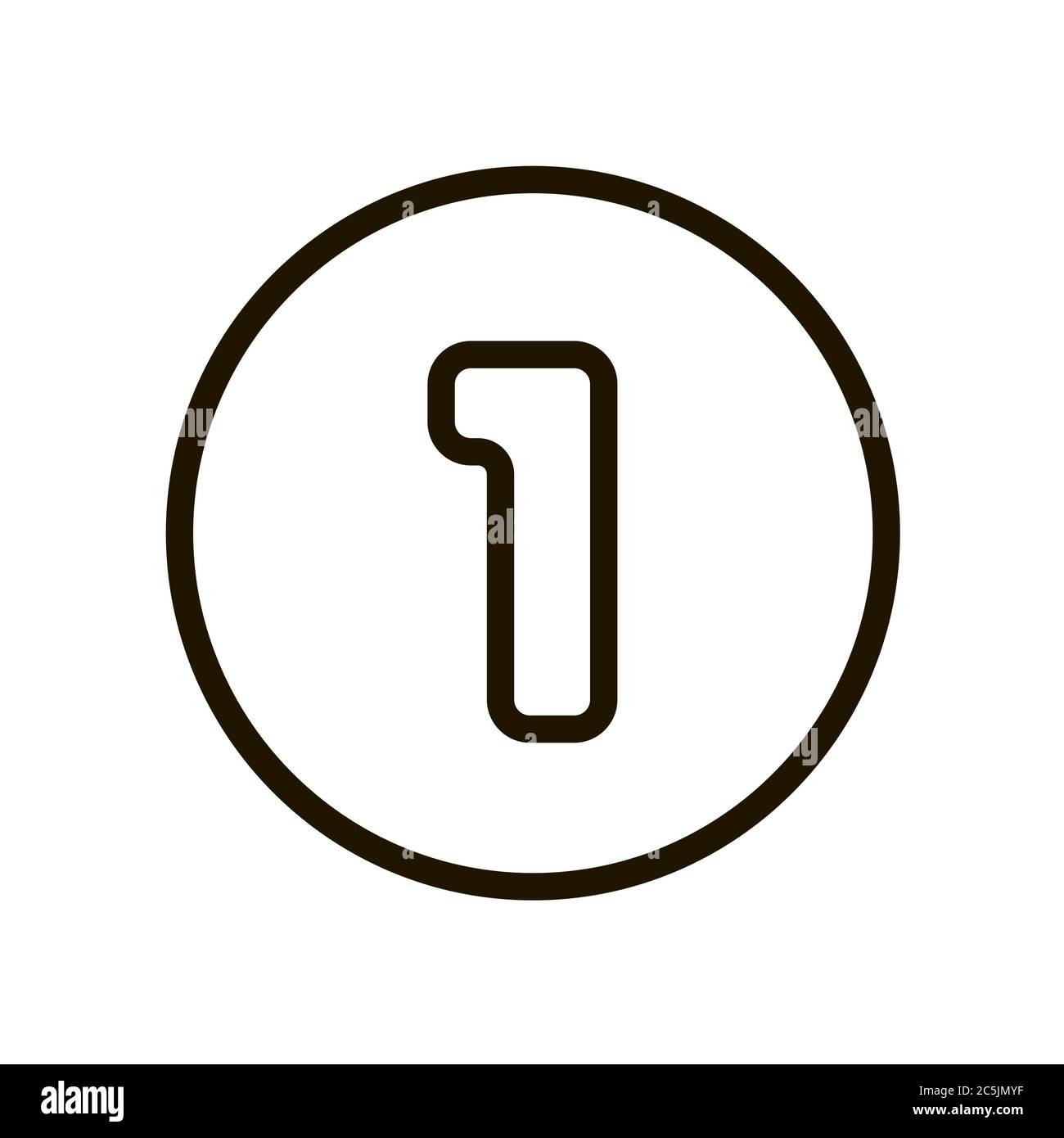 Number one in a circle icon on white background. Vector illustration ...