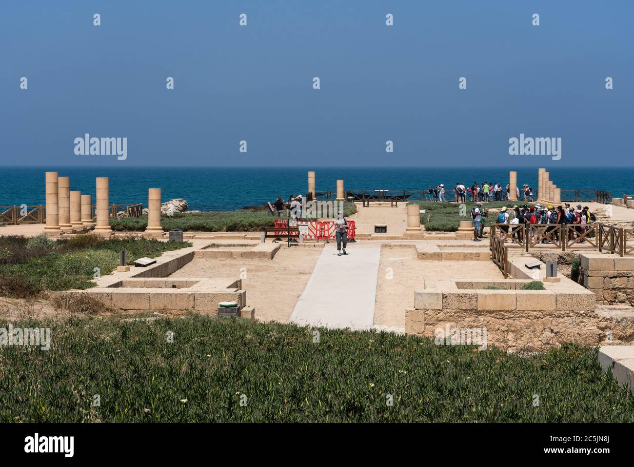 Israel, The ruins of Caesarea Maritima in Caesarea National Park. The ...