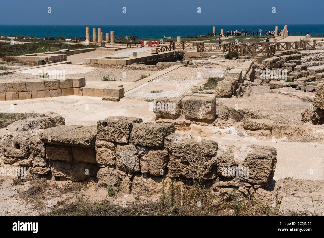 Israel, The ruins of Caesarea Maritima in Caesarea National Park. The ...