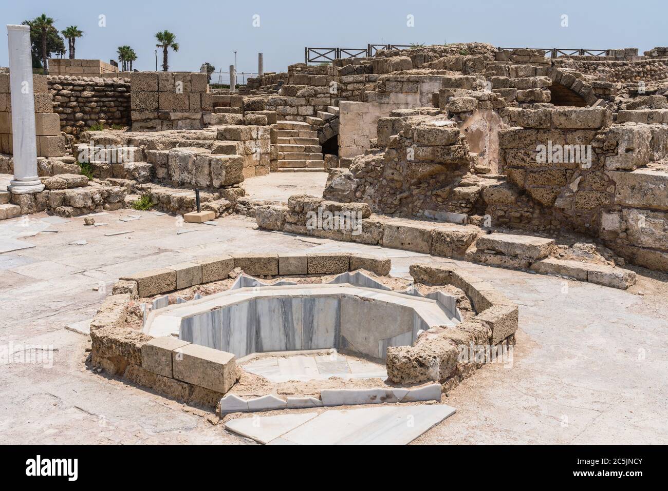 Israel, The ruins of Caesarea Maritima in Caesarea National Park. The ...