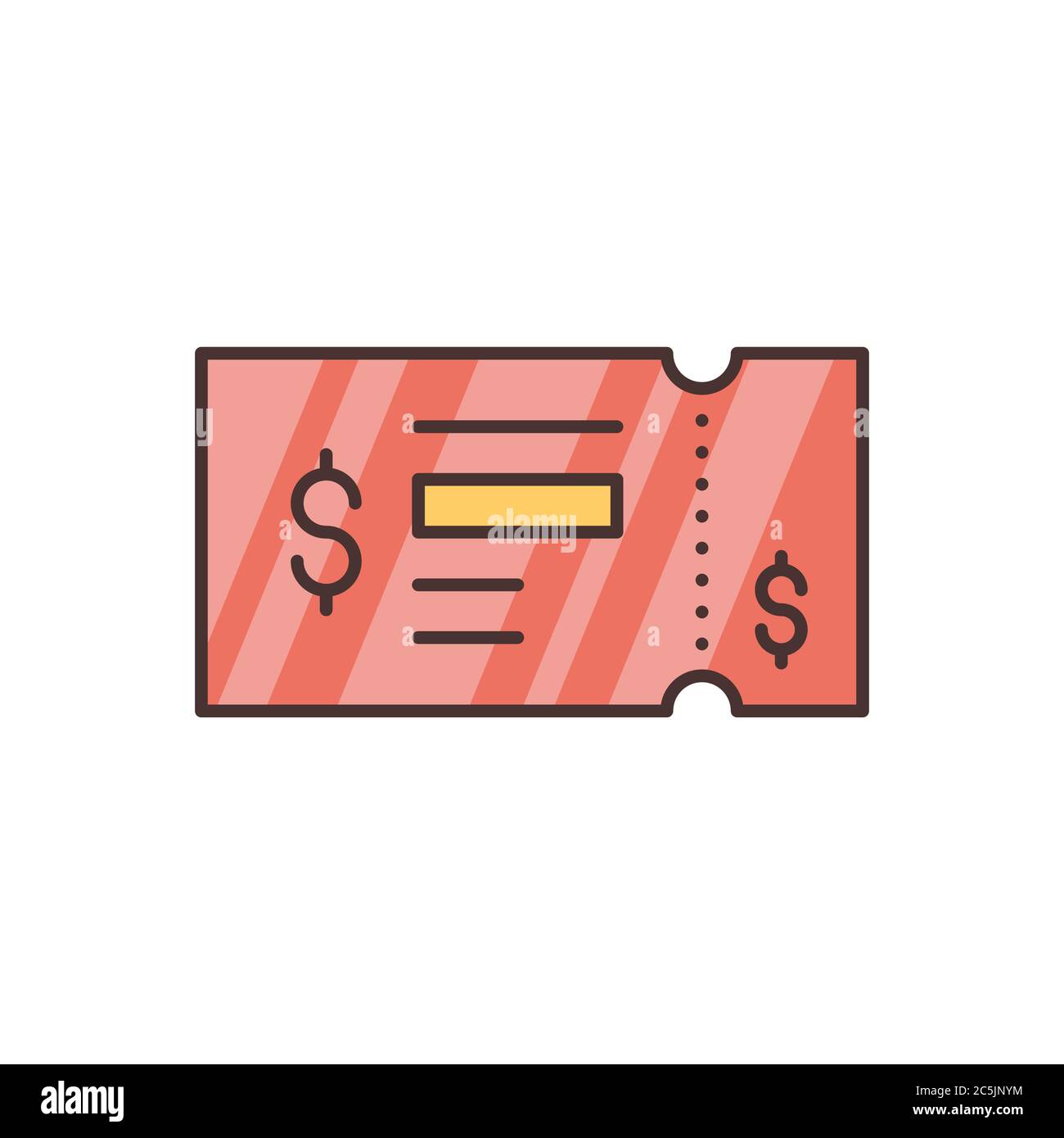 Ticket vector icon symbol permission isolated on white background Stock ...