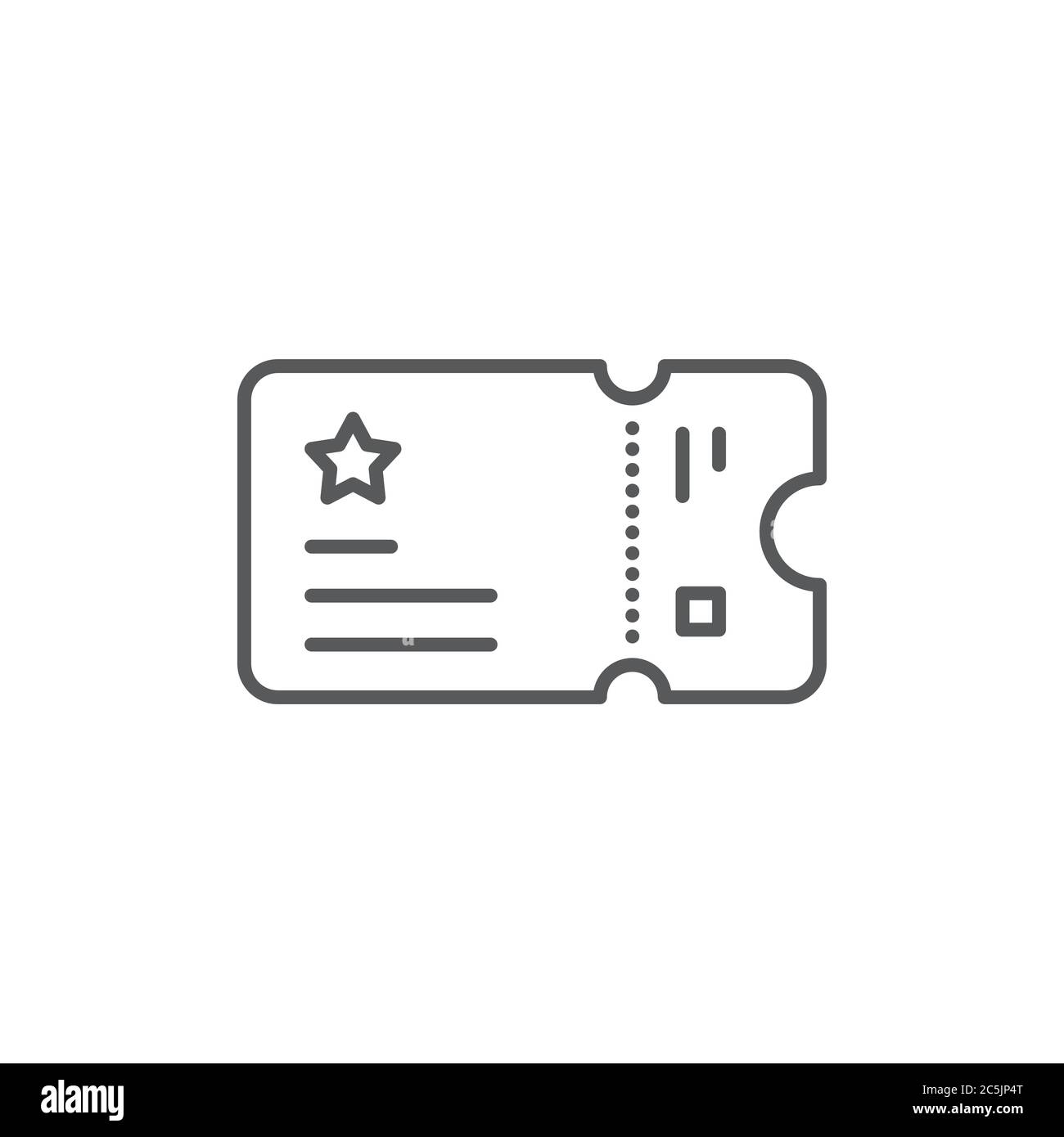 Ticket vector icon symbol permission isolated on white background Stock ...