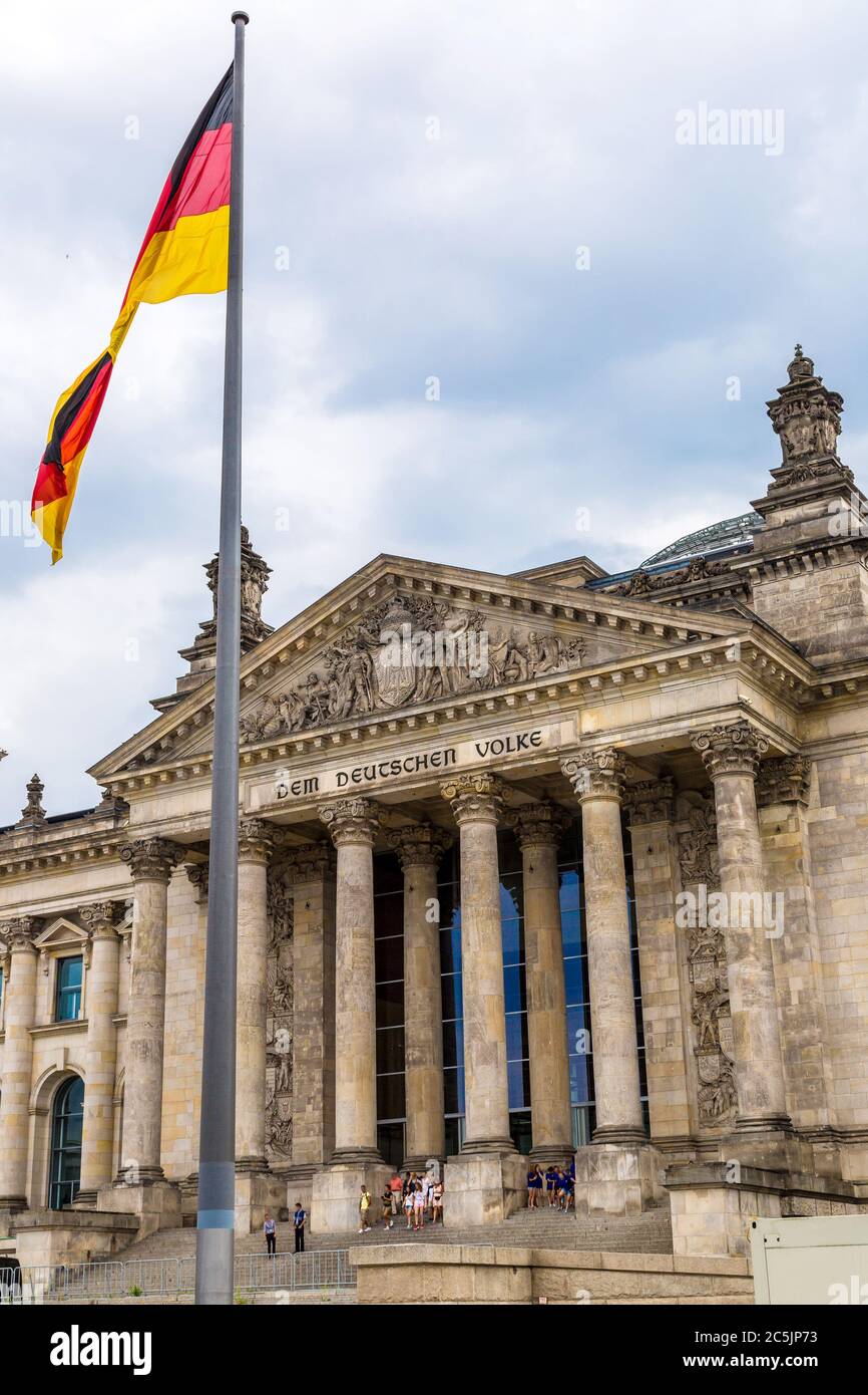 The Reichstag building in Berlin. It was opened in 1894 as a Parliament ...