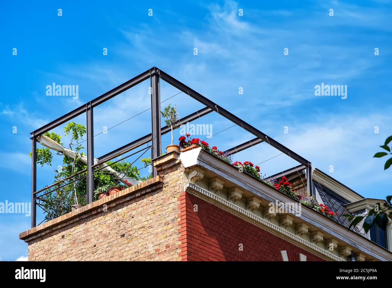 Aerial view garden terrace hi-res stock photography and images - Alamy