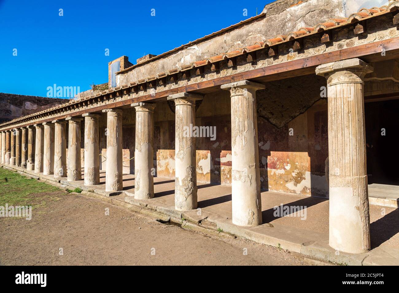 Pompeii city destroyed in 79BC by the eruption of Mount Vesuvius Stock ...