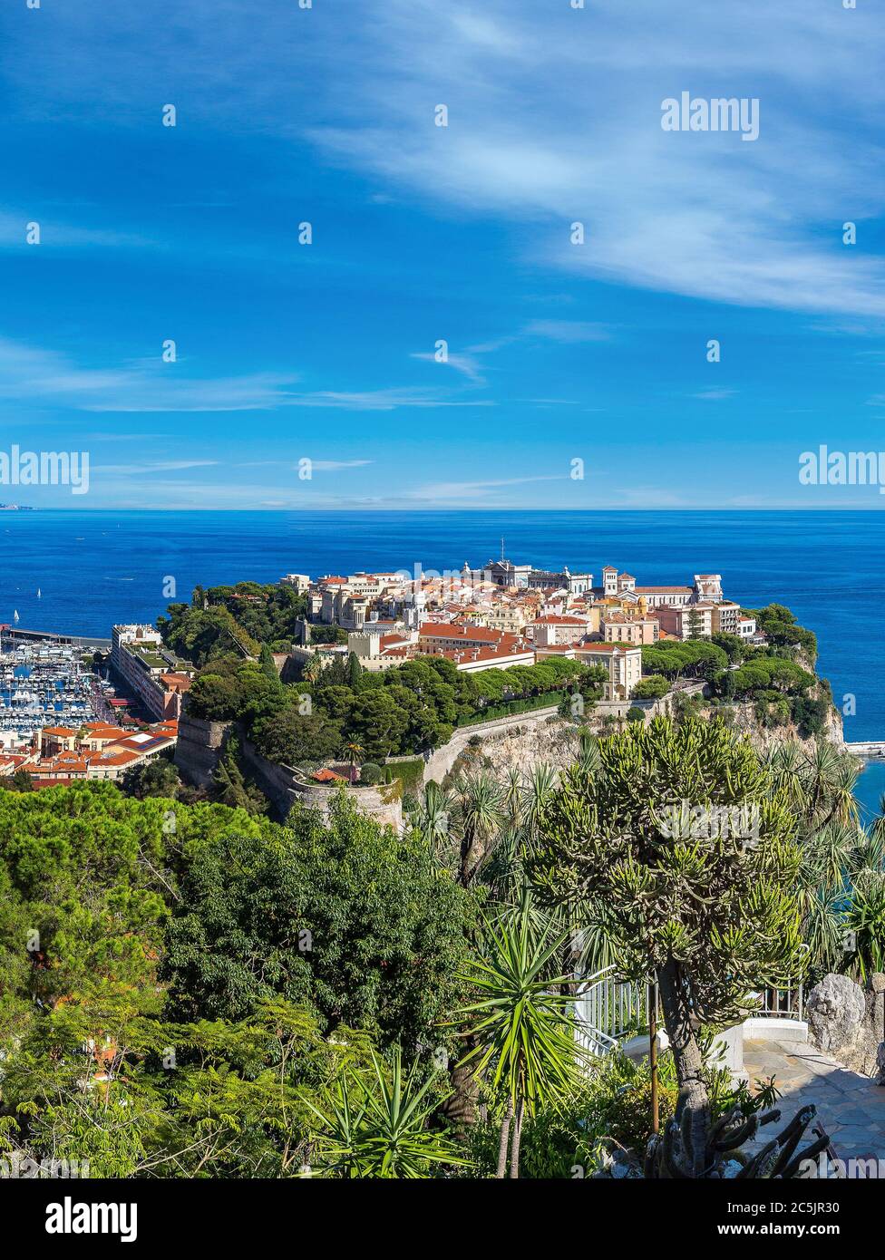 Panoramic view of prince's palace in Monte Carlo in a summer day ...