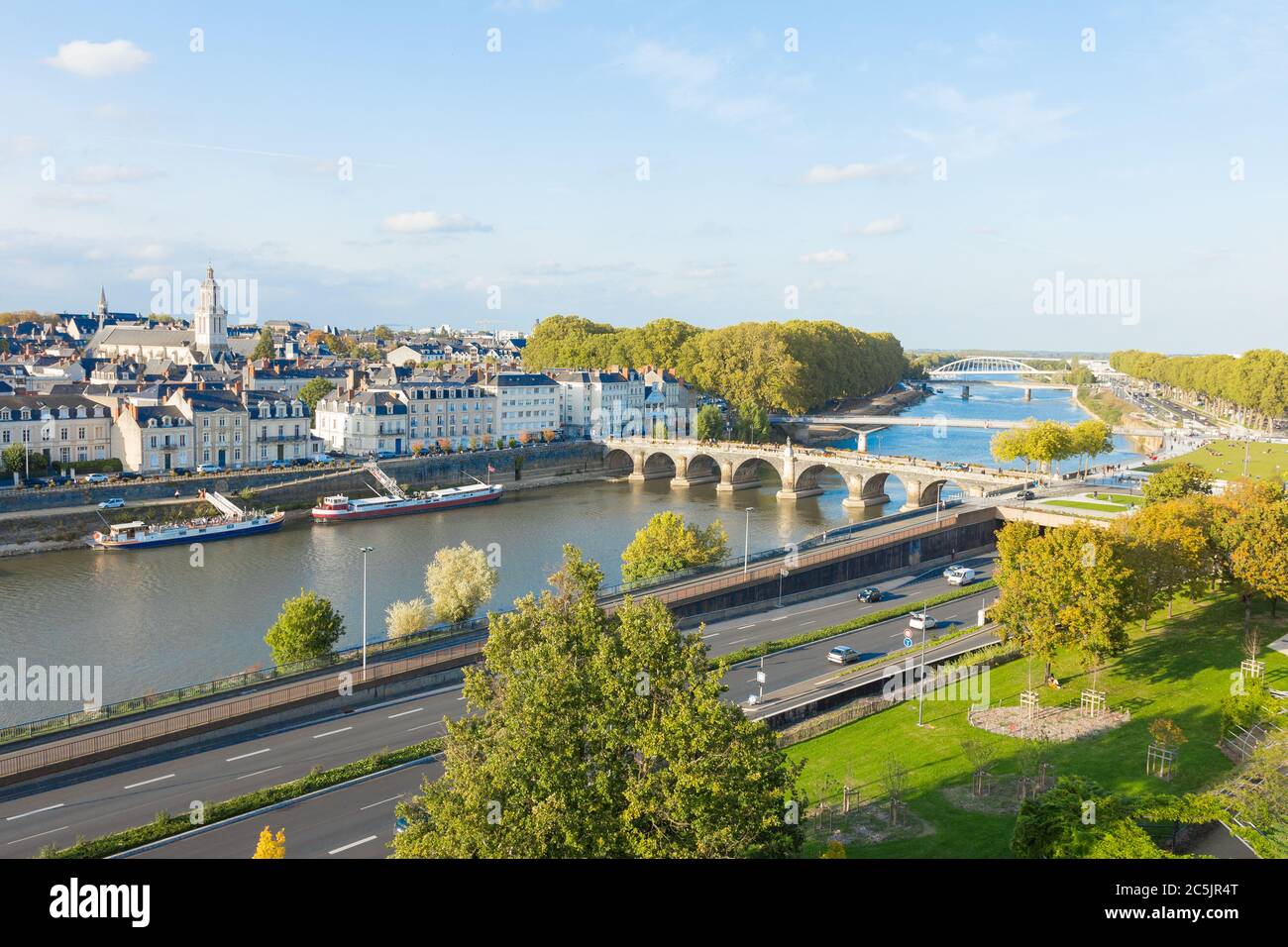 Panoramic view from the Castle, Angers, Maine-et-Loire, France ...