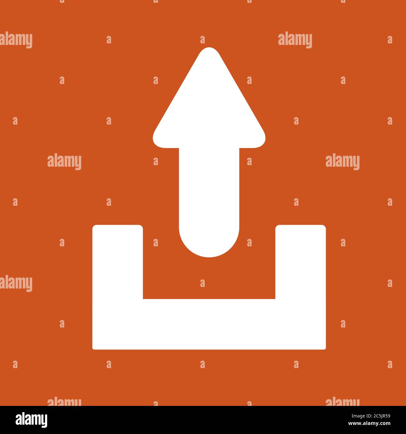 Upload icon in trendy flat style isolated on red background. Vector ...