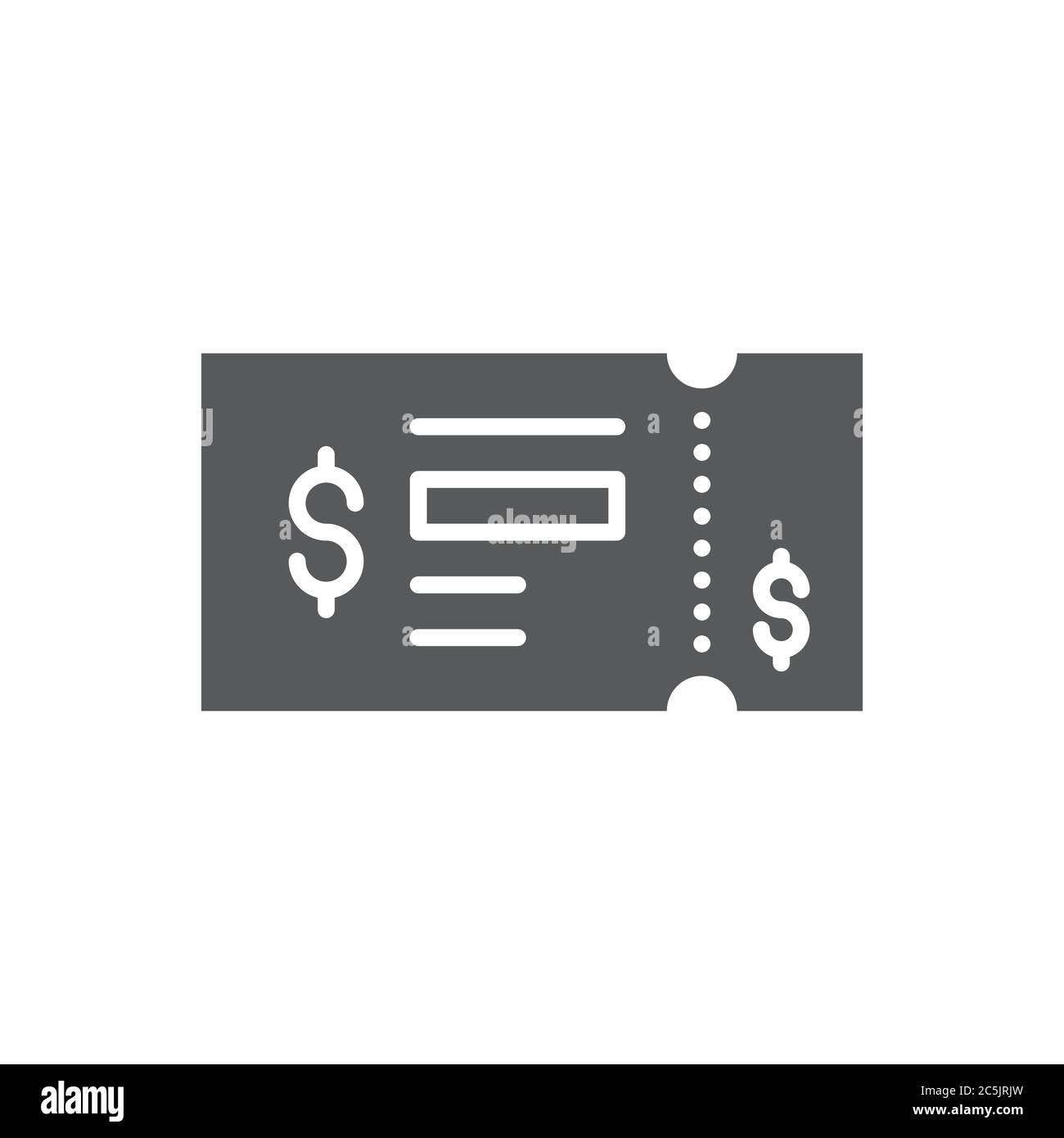 Ticket vector icon symbol permission isolated on white background Stock ...