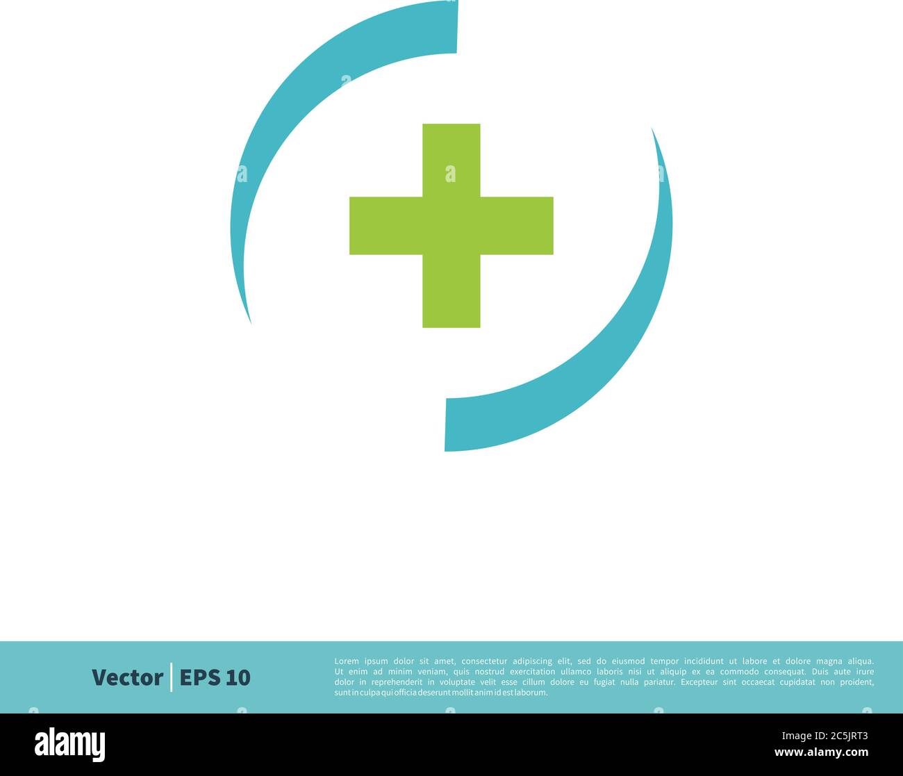 Health Cross in Circle Swoosh Icon Vector Logo Template Illustration ...