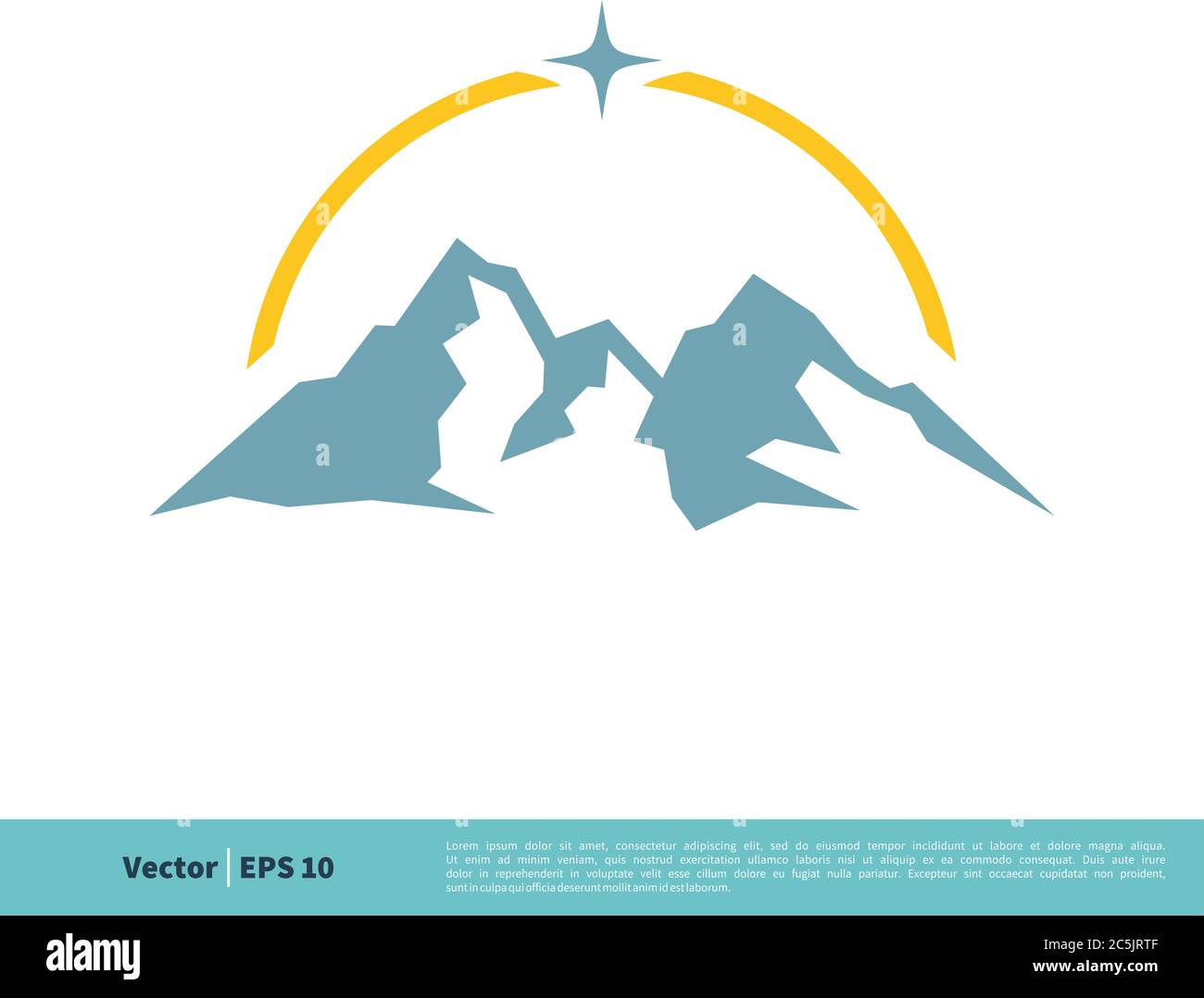 Stone / Rock Mountain Icon Vector Logo Template Illustration Design ...