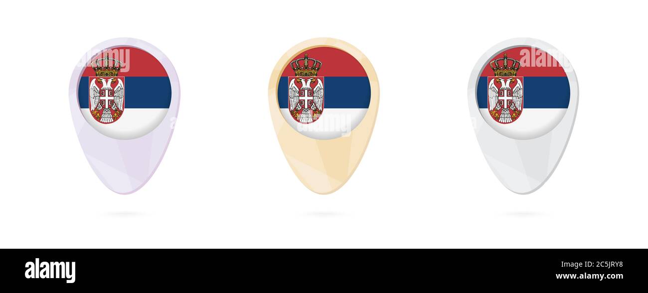 Map markers with flag of Serbia, 3 color versions Stock Vector Image ...