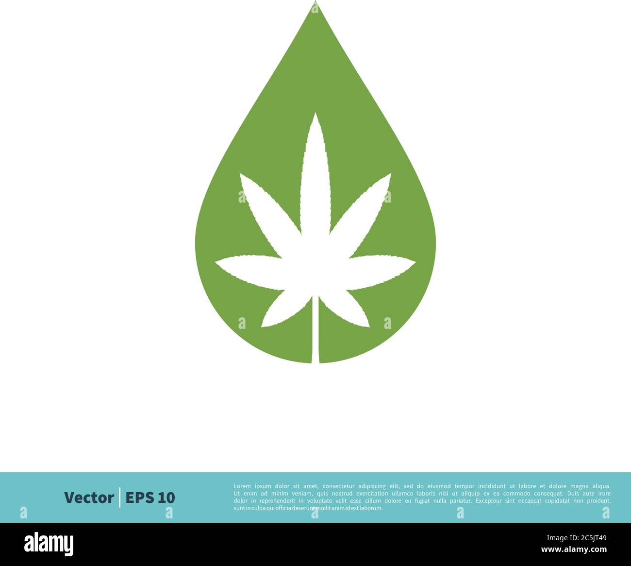 Droplet Water Hemp Leaf, Marijuana, Ganja Icon Vector Logo Template ...