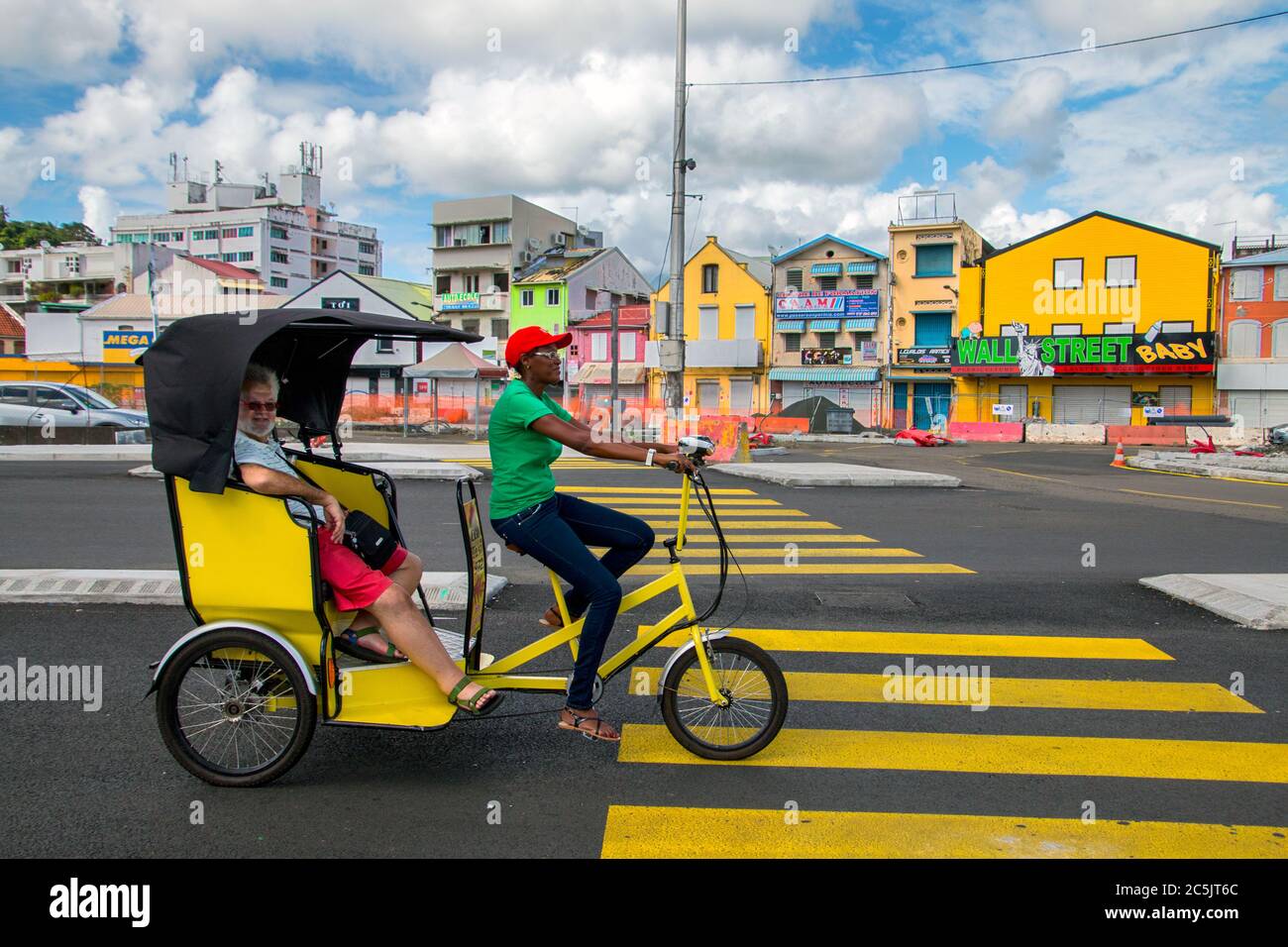 martinique,colourful buildings by the port in Martinique,Fort-de-France ...