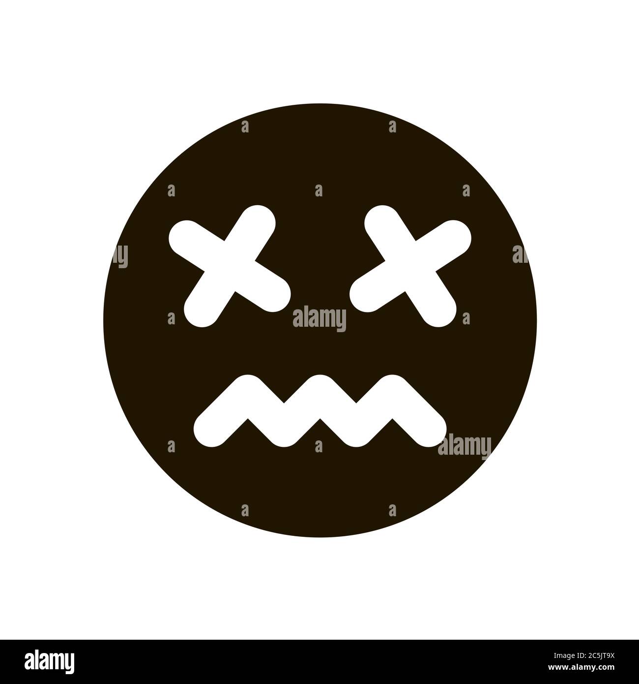 Frustrated smile Icon on white background. Trendy flat style for ...