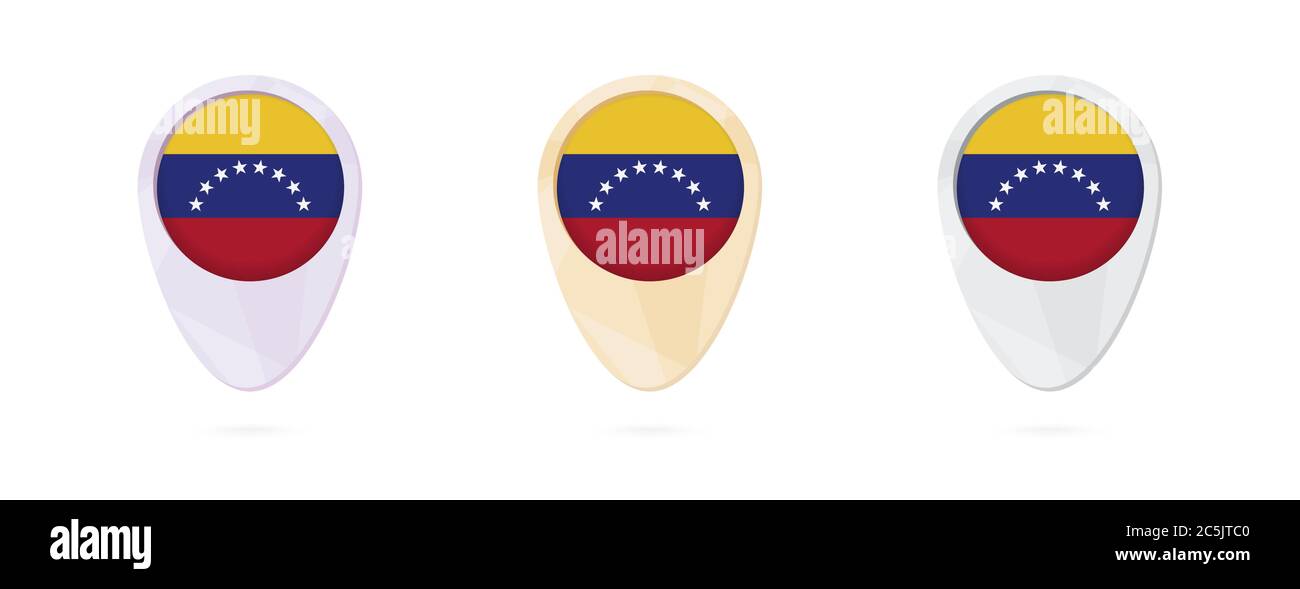 Map markers with flag of Venezuela, 3 color versions Stock Vector Image ...