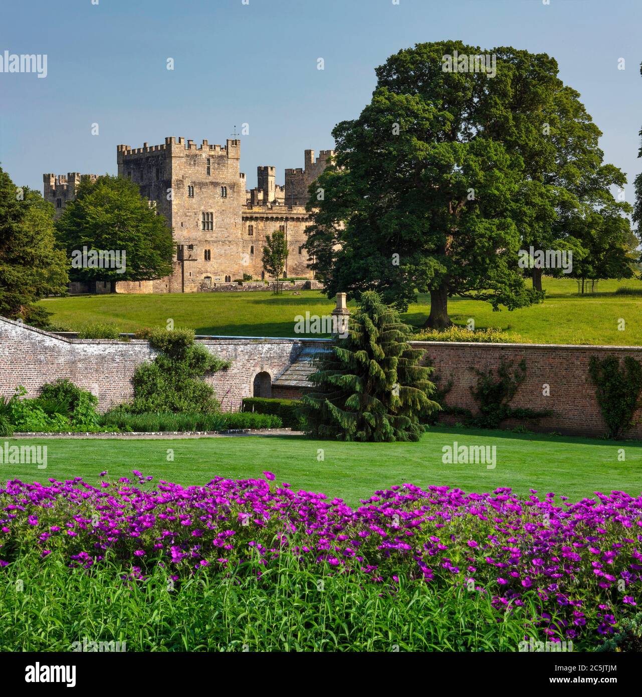 Daytime view in Summer of Raby Castle in Staindrop, County Durham ...