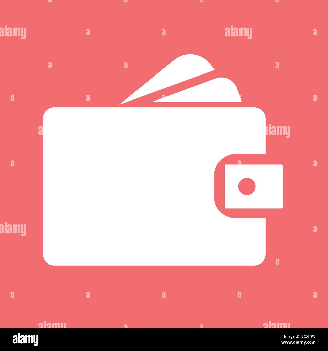 Wallet icon. For websites and apps. Image on red background. Flat line ...