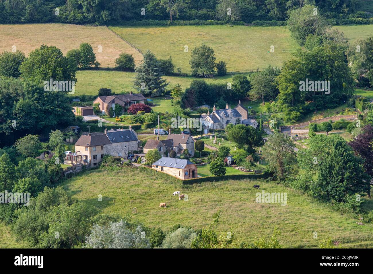Sheepscombe village in the Cotswolds. Gloucestershire, England Stock ...