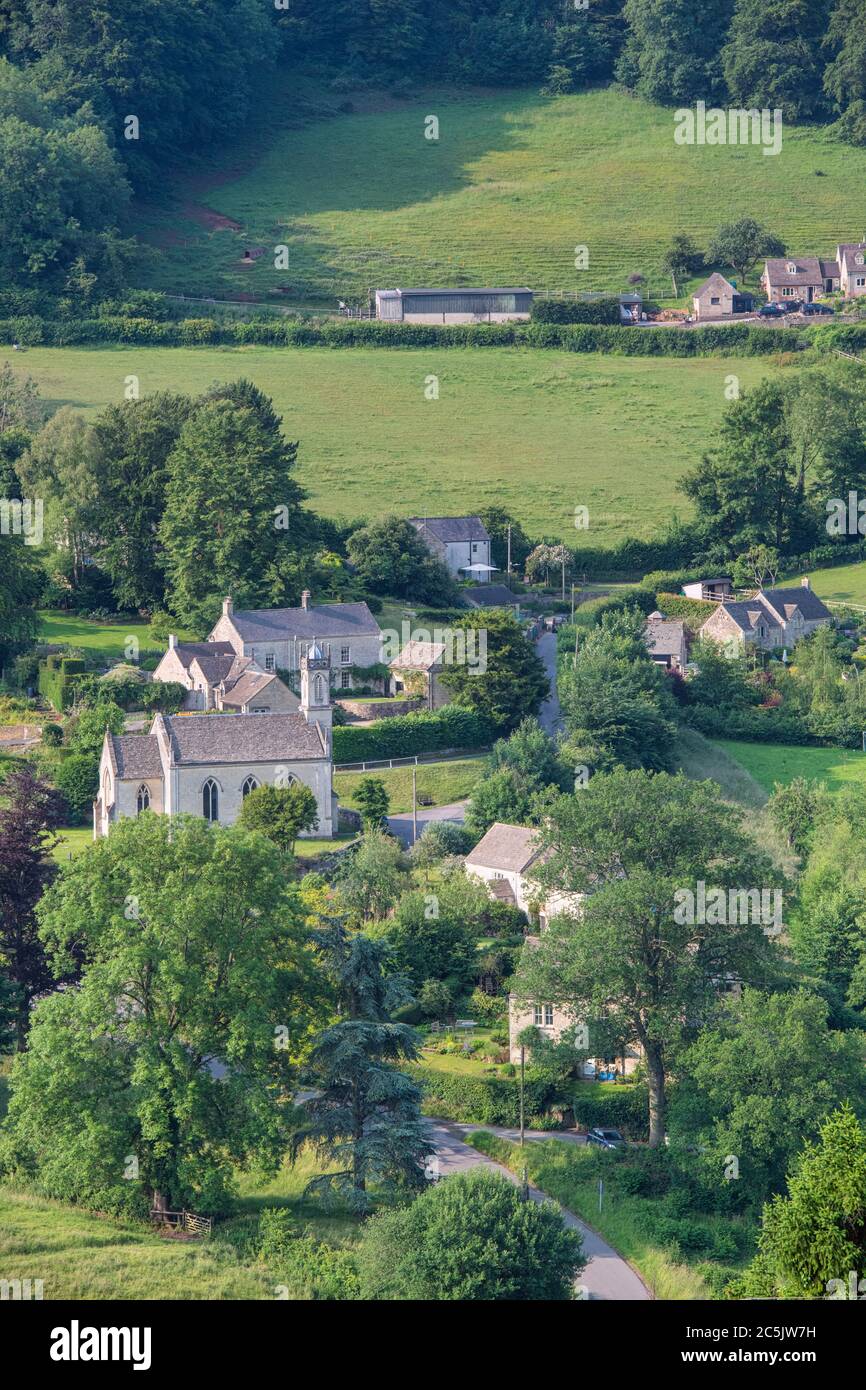 Sheepscombe village in the Cotswolds. Gloucestershire, England Stock ...