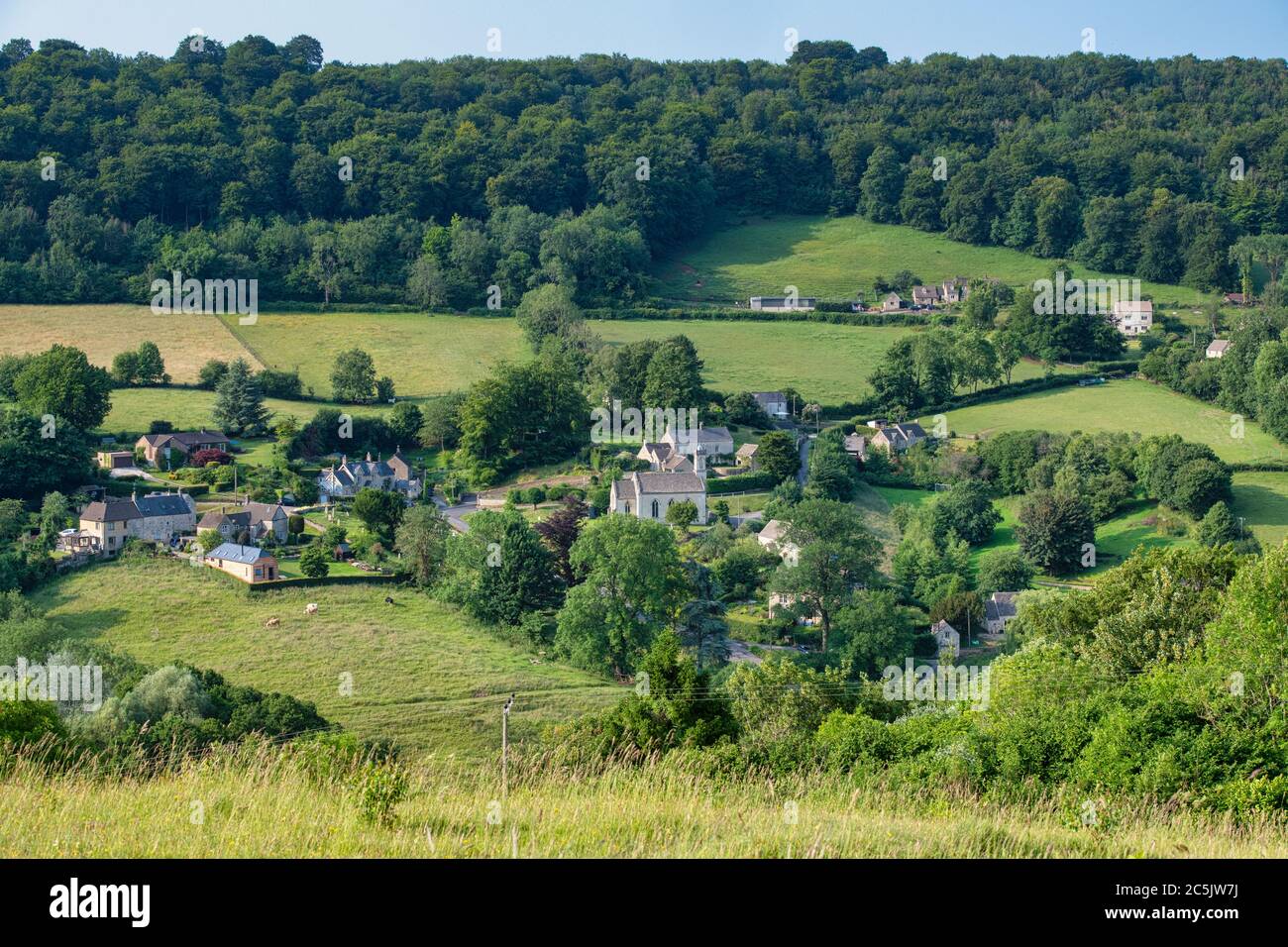 Sheepscombe village in the Cotswolds. Gloucestershire, England Stock ...