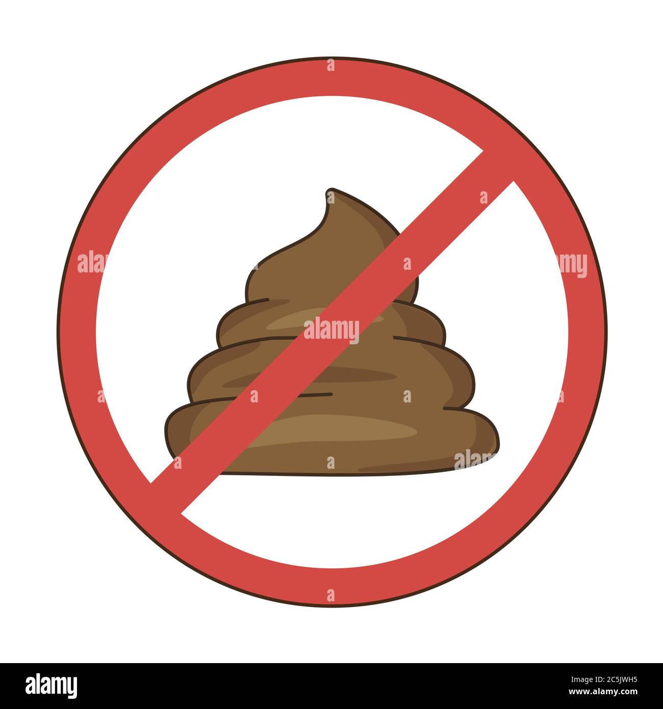 No poop animal on white background. Vector illustration in trendy flat ...