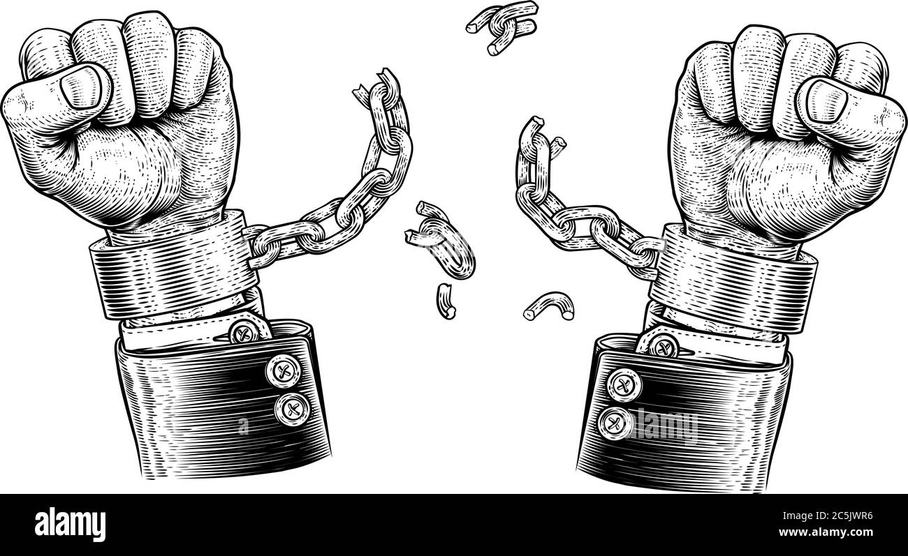 Business Hands Breaking Chains Handcuffs Stock Vector Image & Art - Alamy