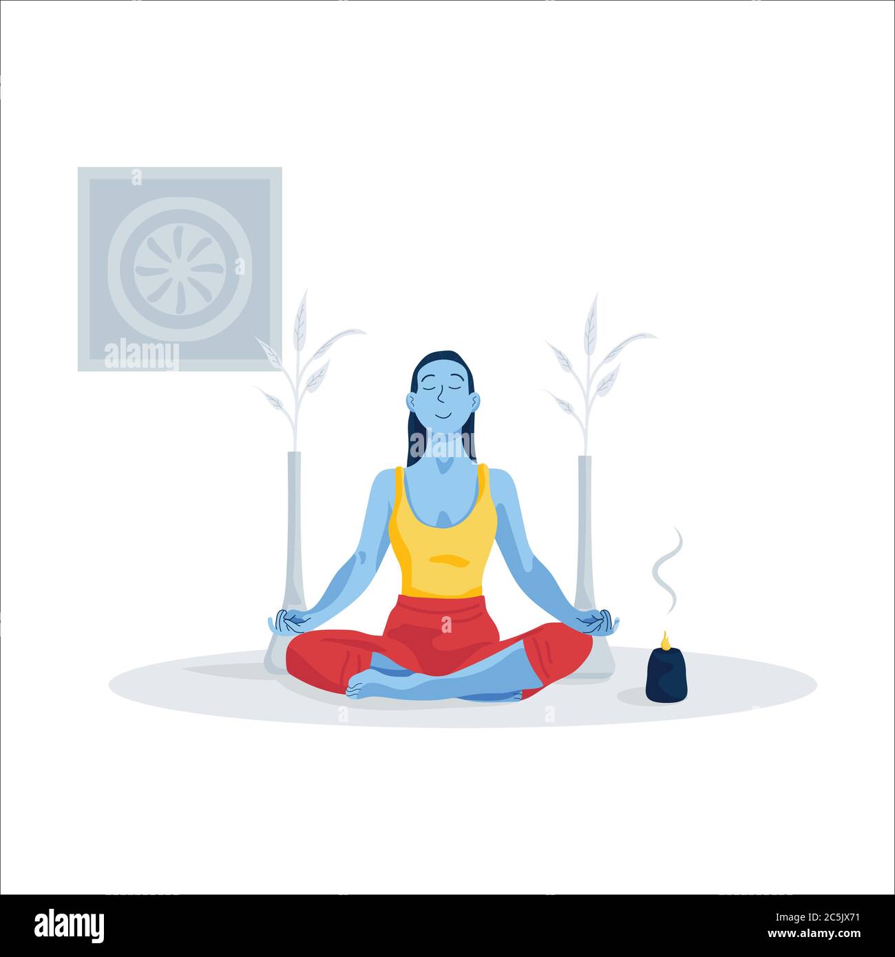 Active woman doing yoga Stock Vector Images - Alamy