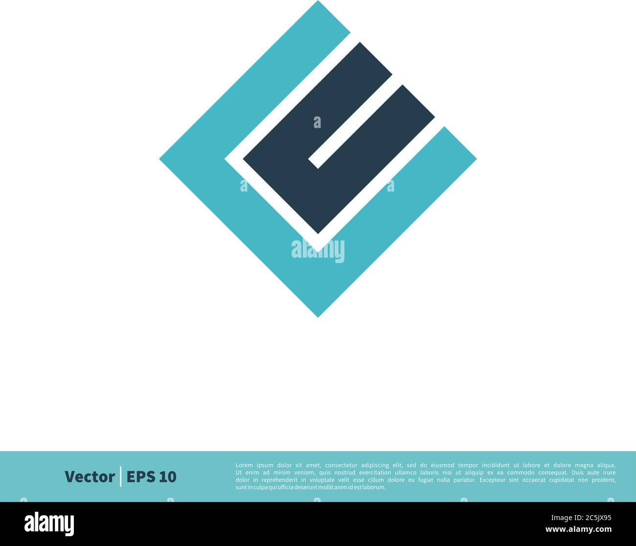 Letter C Line Art Square Icon Vector Logo Template Illustration Design ...