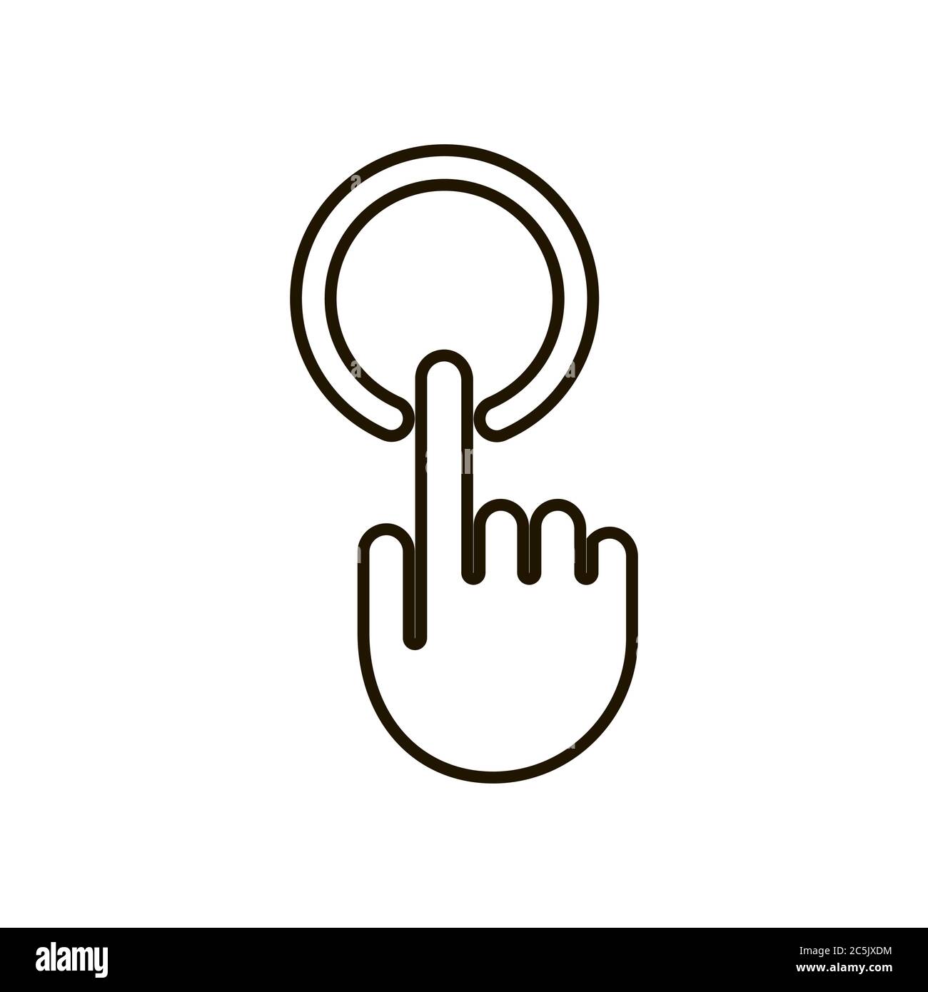 Hand pushing button icon in trendy flat style isolated. Eps 10 Stock ...