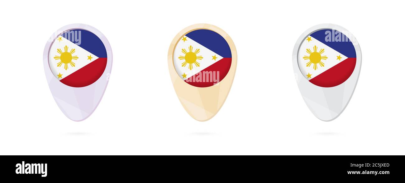 Map markers with flag of Philippines, 3 color versions Stock Vector ...