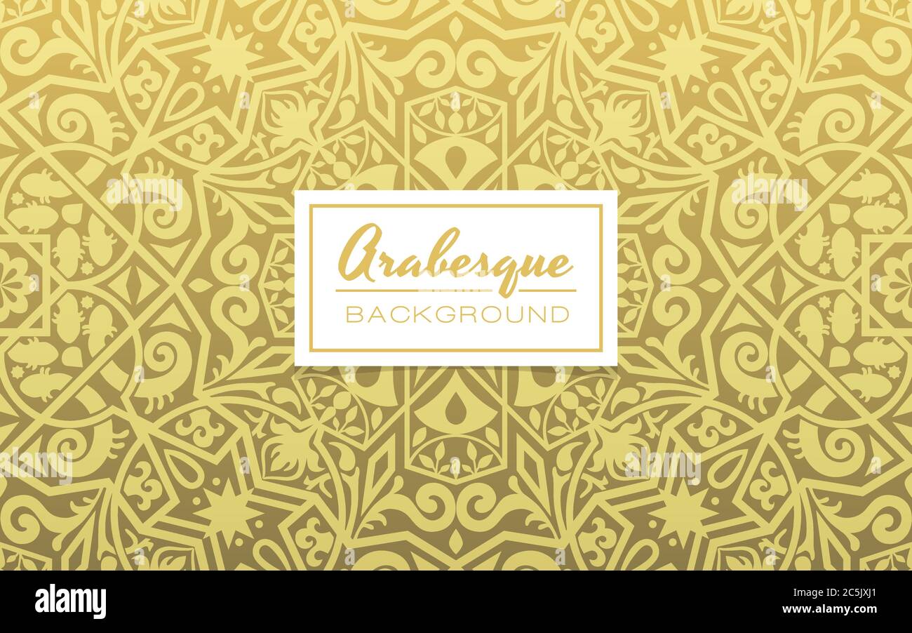 Decorative background in arabesque style. Golden gradient background ...