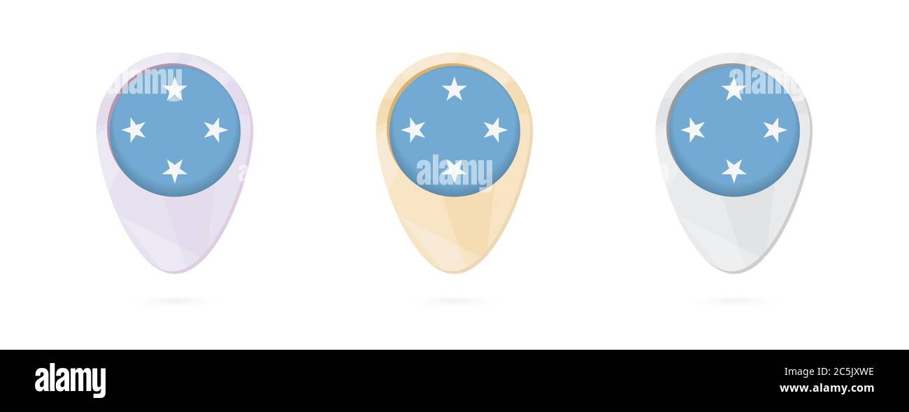 Map markers with flag of Micronesia, 3 color versions Stock Vector ...