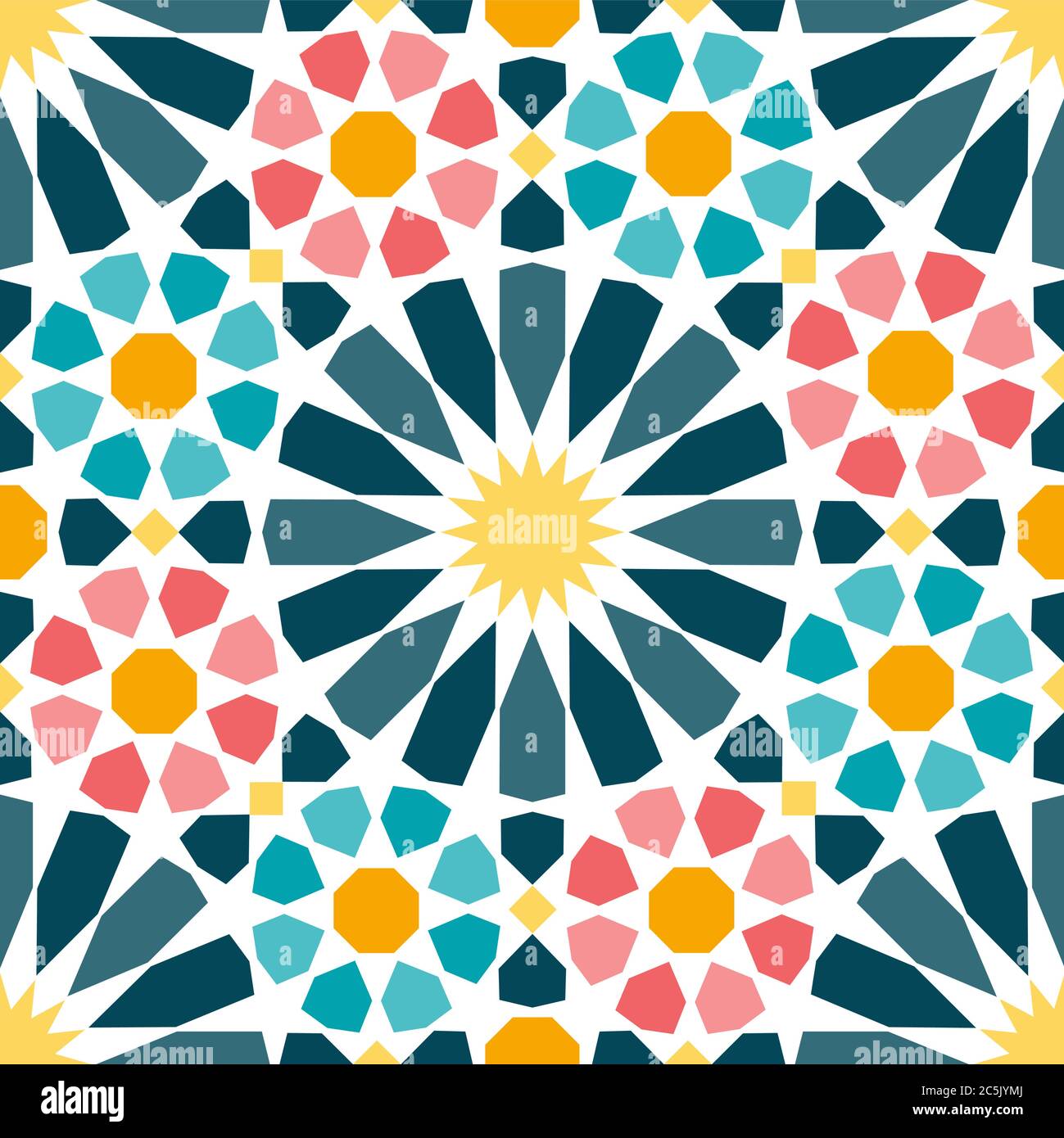 Traditional arabic seamless pattern in modern colors. Geometric ...