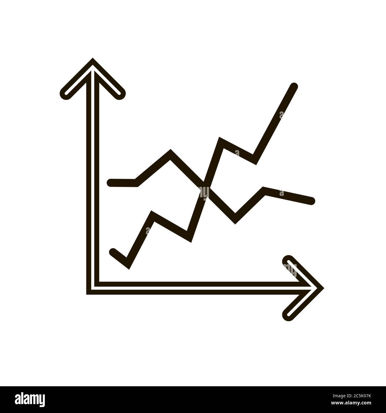 Growth chart Icon on white background. Trendy flat style for graphic ...