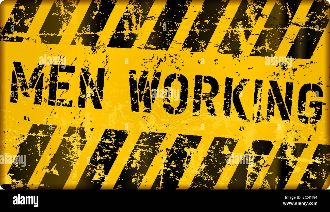 Men working road sign Stock Vector Images - Alamy