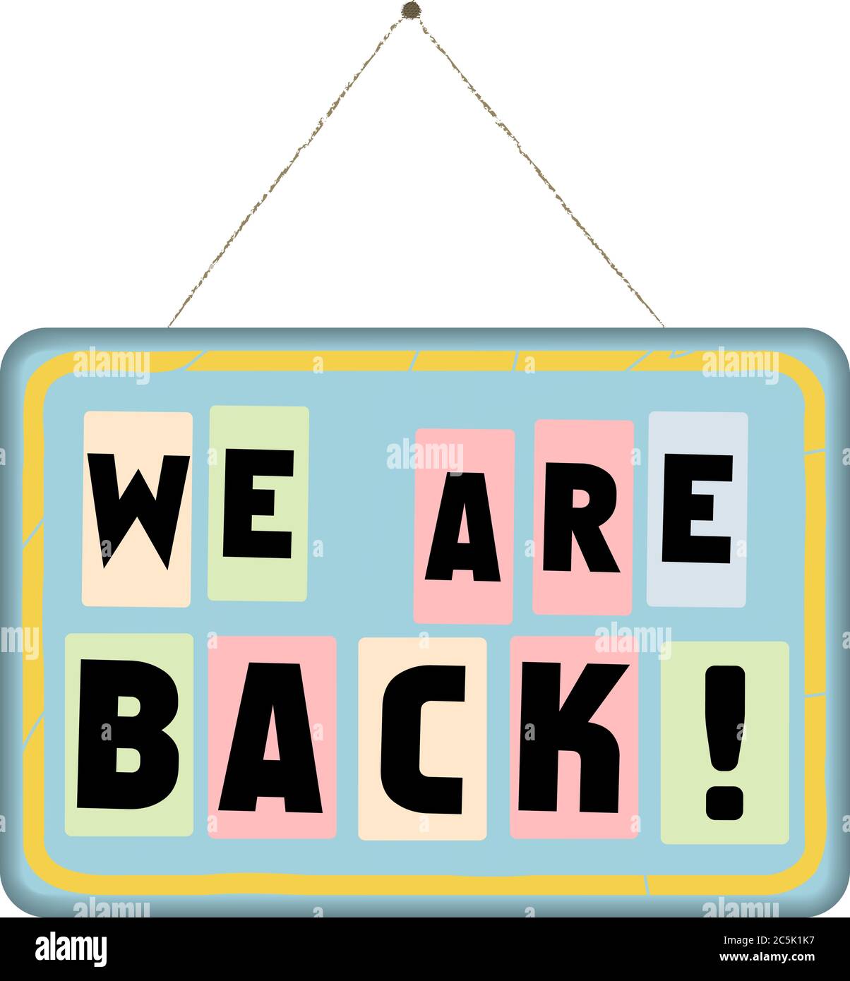 Reopening sign, back to businees after the corona lockdown, vector ...