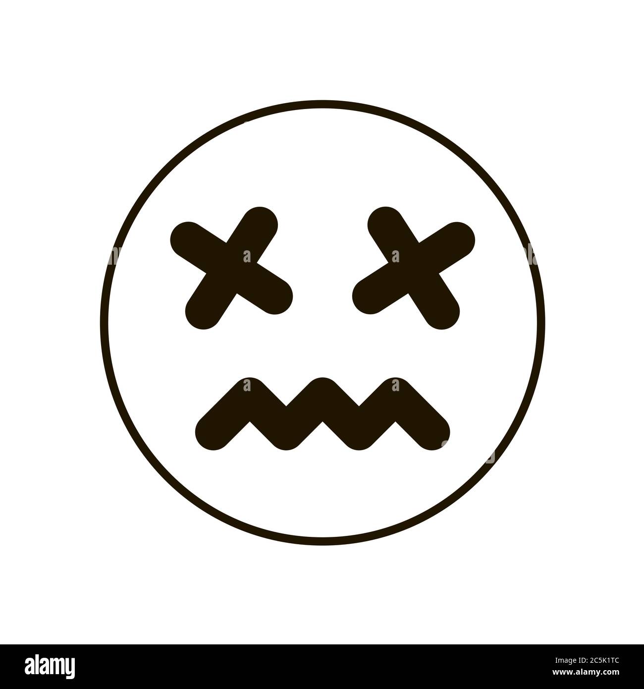 Frustrated smile Icon on white background. Trendy flat style for ...