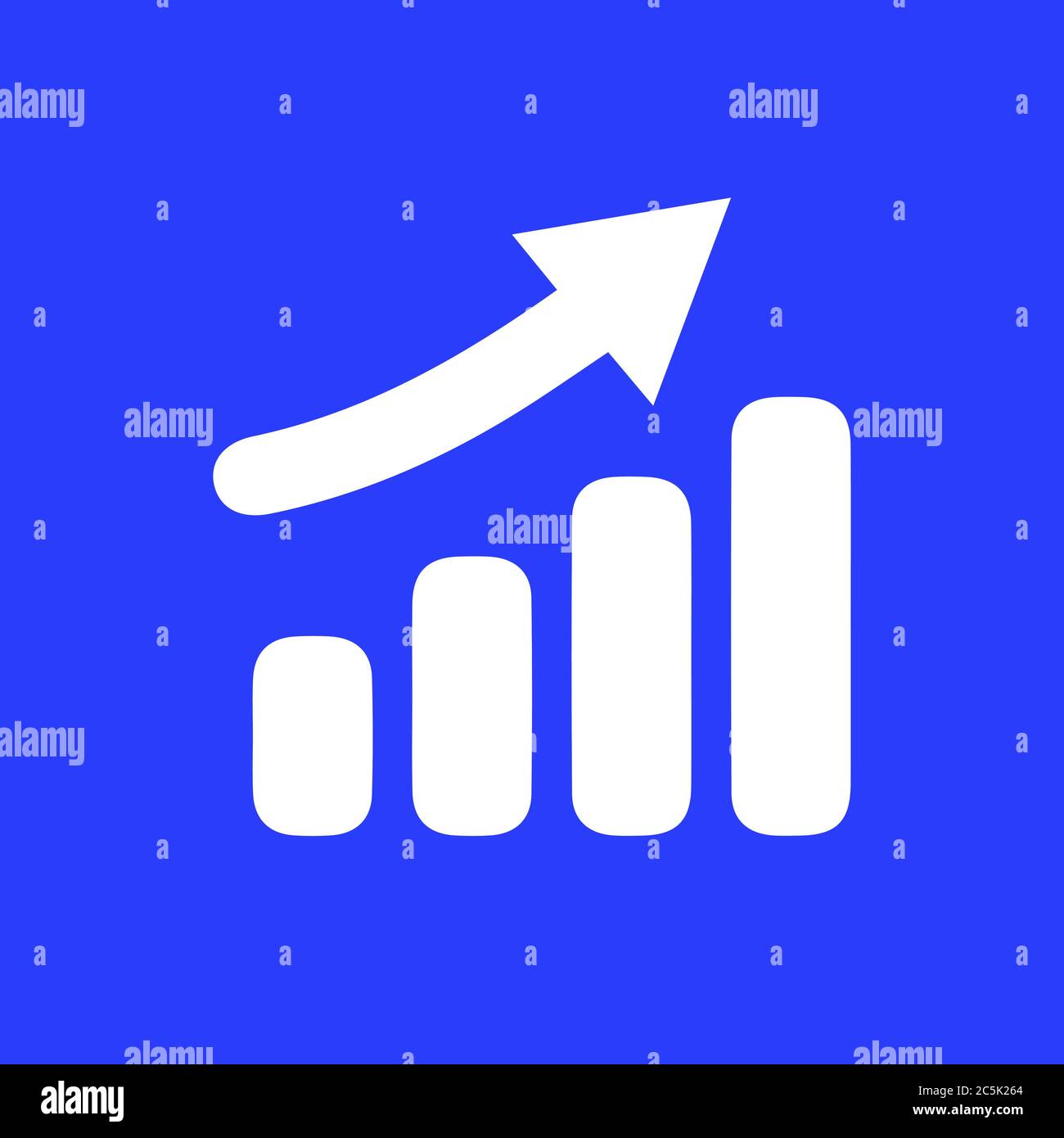 Trend icon in trendy flat style isolated on red background. Vector ...